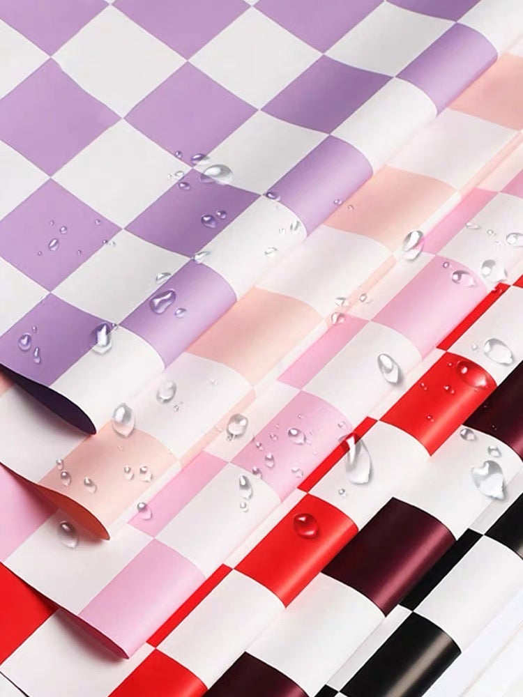 Checkerboard Waterproof Wrapping Paper – theflowerroomsupply