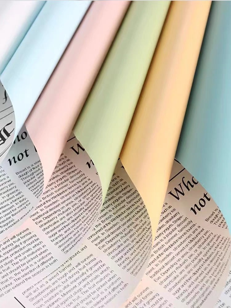 Colored Back Newspaper Waterproof Wrapping Paper – theflowerroomsupply